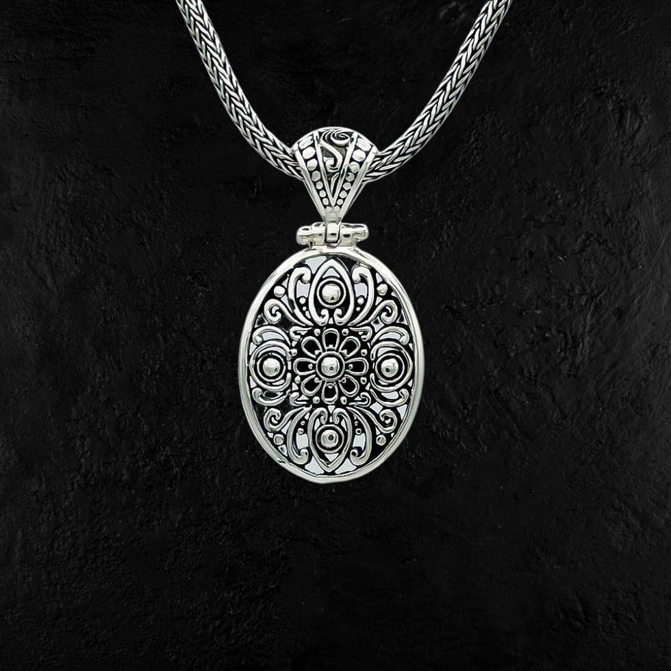 Lotus Round Sterling Silver Pendant – Ryan Christian